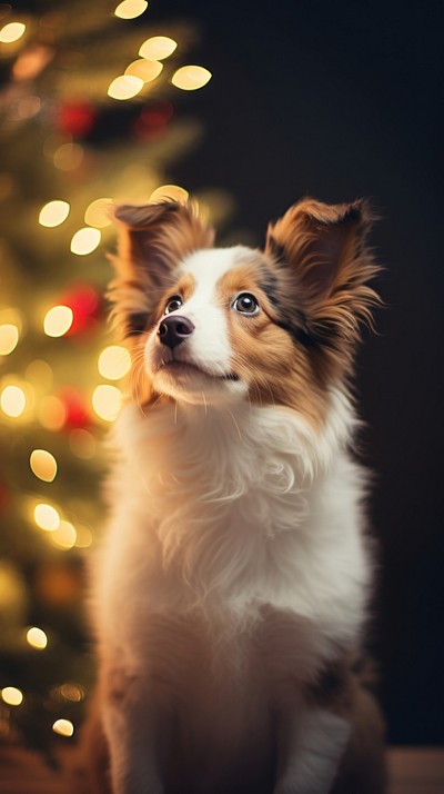 Pet christmas papillon mammal. AI | Premium Photo - rawpixel