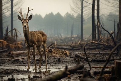 Sad deer wildlife outdoors nature. | Free Photo - rawpixel