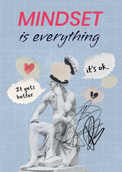 Mindset aesthetic poster template | Free Photo - rawpixel