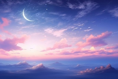 Celestial Heaven landscape moon astronomy. | Premium Photo Illustration ...