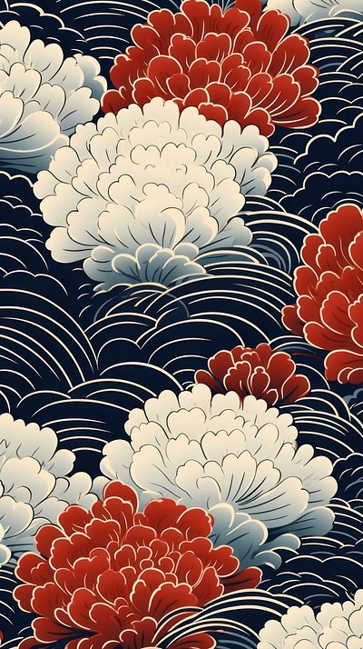 Japanese pattern wallpaper art backgrounds. | Premium Photo ...