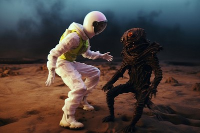 An astronaut an alien photography | Free Photo - rawpixel