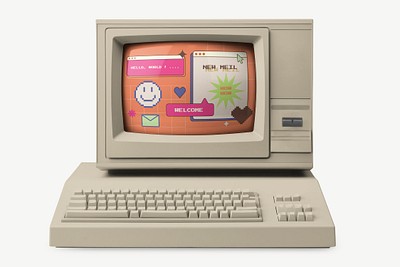 Vintage computer screen mockup psd | Premium PSD Mockup - rawpixel