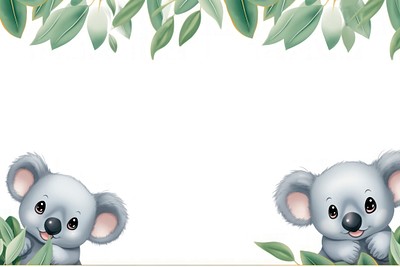 Cute koalas bottom divider cartoon | Free Photo Illustration - rawpixel