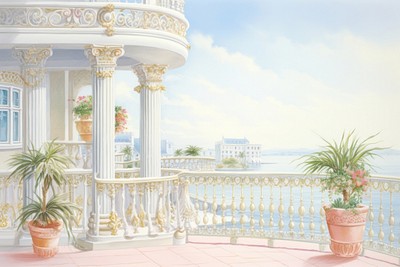 Painting balcony border architecture building | Premium Photo ...