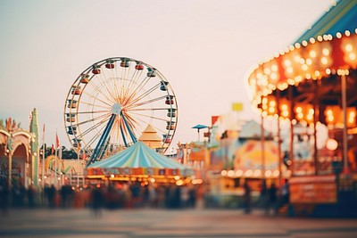 Amusement park fun architecture illuminated. | Premium Photo - rawpixel