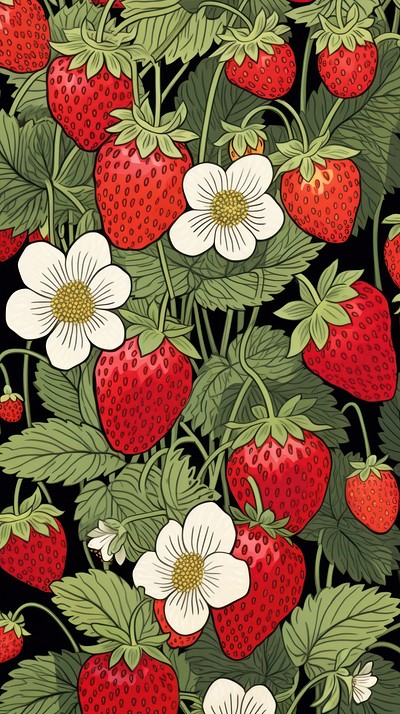 Strawberries strawberry pattern nature. | Free Photo Illustration ...
