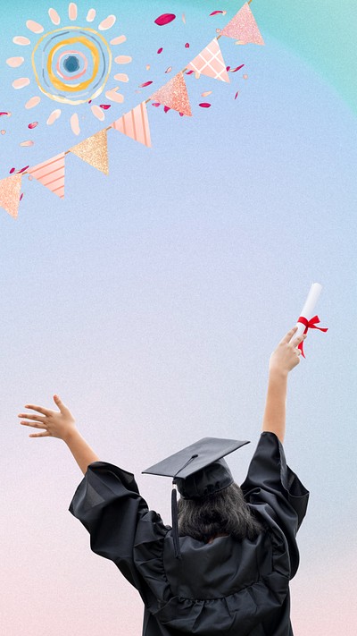 Blue gradient graduation iPhone wallpaper | Premium Photo - rawpixel