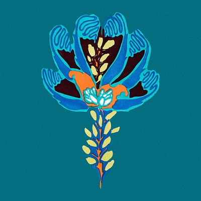 Art deco botanical clipart, colorful | Premium Photo Illustration ...