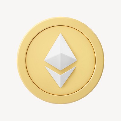 3D Ethereum blockchain cryptocurrency icon, | Premium PSD Illustration ...