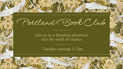 Book club presentation template, green | Premium PSD Template - rawpixel