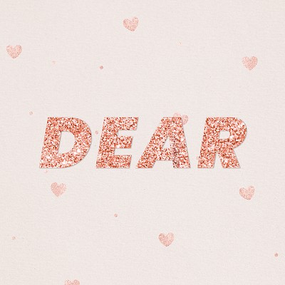 Glittery dear typography on heart | Free Photo - rawpixel