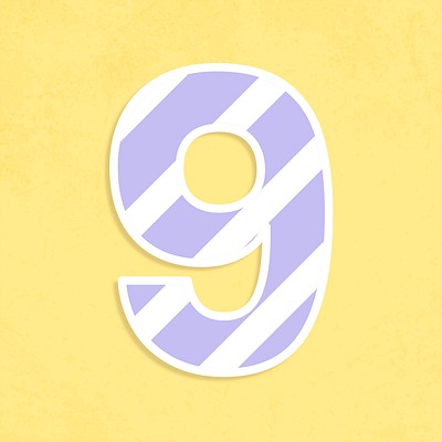Number 9 font sticker graphic | Free PSD - rawpixel