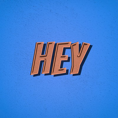Hey word retro style typography | Free Photo - rawpixel