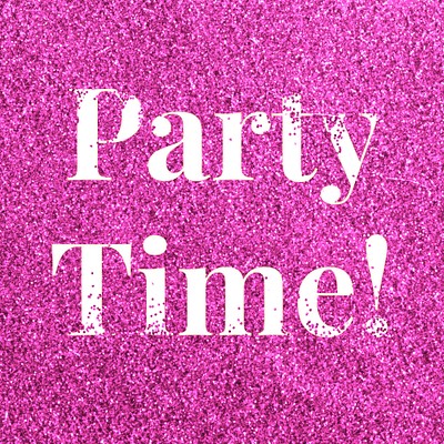 Pink glitter party time! lettering | Free Photo - rawpixel