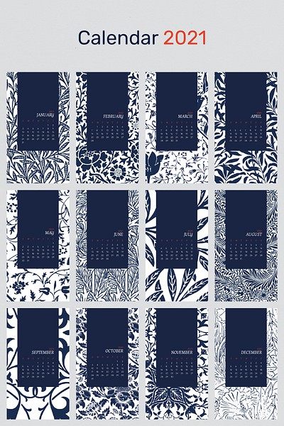 Calendar 2021 editable template psd | Premium PSD - rawpixel