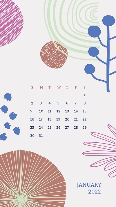 Aesthetic January 2022 calendar template, | Premium PSD Template - rawpixel