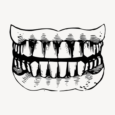 Human teeth clipart, healthy dental | Free Vector Illustration - rawpixel