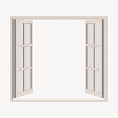 Open window frame clipart, collage | Free Vector - rawpixel
