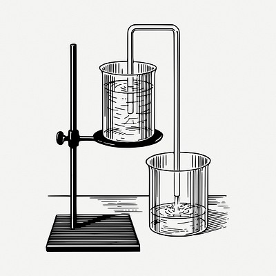 Siphon drawing, chemistry vintage illustration | Free PSD - rawpixel