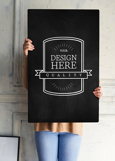 Design space on black board | Premium PSD Mockup - rawpixel