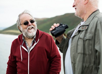 Senior men standing together pair | Premium Photo - rawpixel