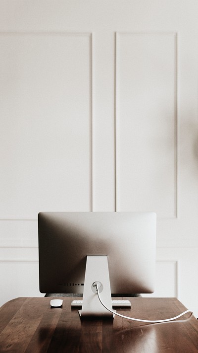 Computer wooden table office | Premium Photo - rawpixel