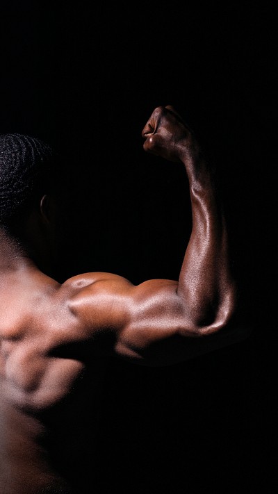 Rear view muscular black man | Premium Photo - rawpixel