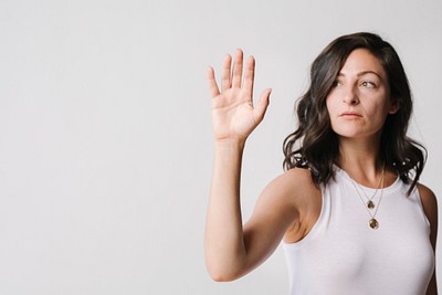 Woman touching screen her palm | Premium Photo - rawpixel