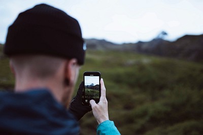 Man capturing view nature | Premium Photo - rawpixel
