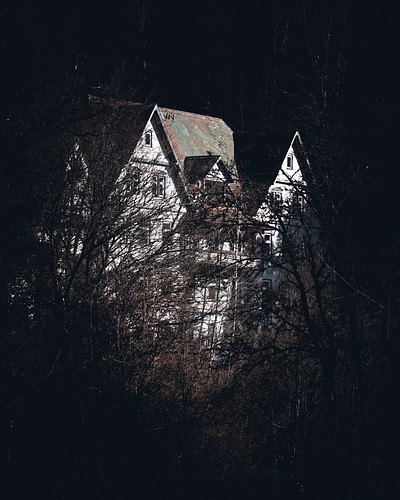 Autumn trees covering haunted house | Free Photo - rawpixel