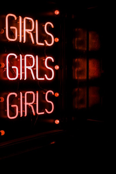 Girls, red neon sign | Free Photo - rawpixel