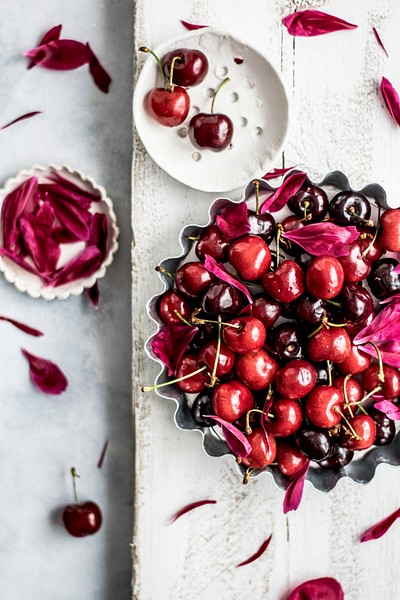 Tray filled with fresh cherries | Free Photo - rawpixel