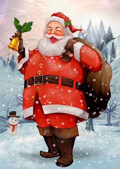 Hand drawn cheerful Santa Claus | Premium Photo Illustration - rawpixel