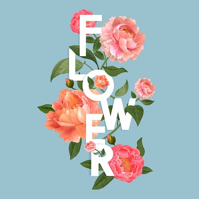 Beautiful blooming flowers design vector | Premium Vector - rawpixel