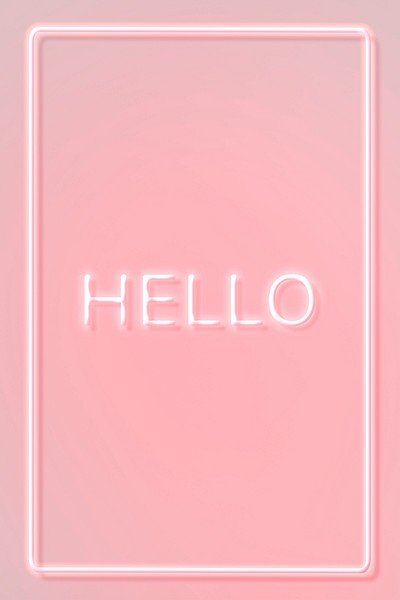 Hello frame neon border lettering | Free Photo - rawpixel