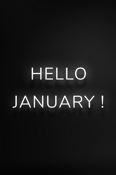 Glowing Hello January! neon lettering | Free Photo - rawpixel