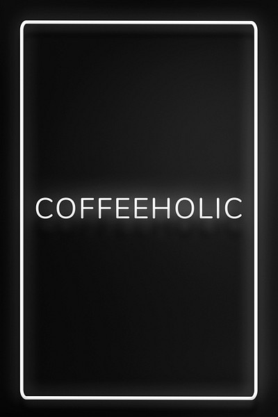 Black neon coffeeholic text framed | Free Photo - rawpixel