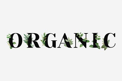 Botanical ORGANIC png word typography | Premium PNG Sticker - rawpixel