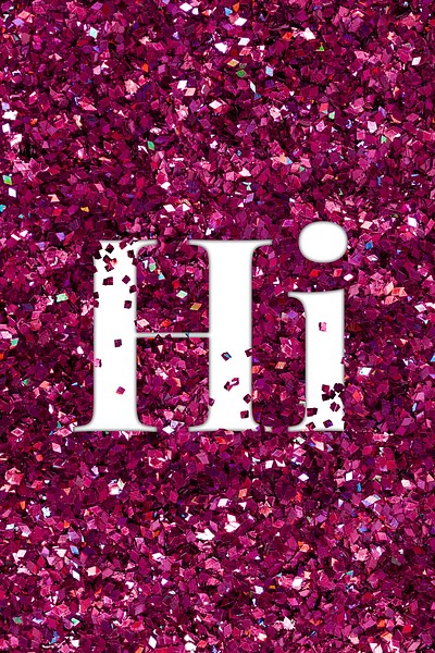 Hi glittery greeting pink typography | Free Photo - rawpixel