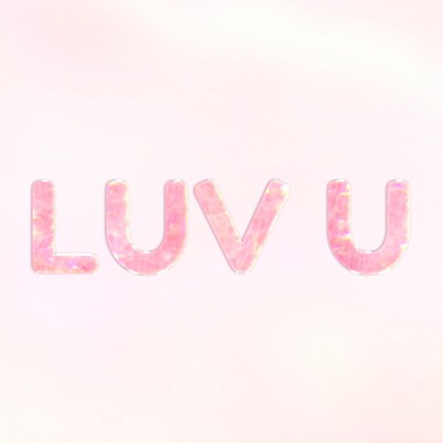 Shiny LUV U text psd | Premium PSD - rawpixel