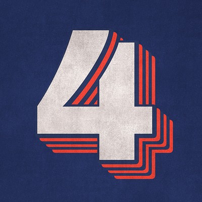 Number 4 layered text effect | Premium PNG Sticker - rawpixel