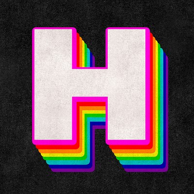 Png letter h rainbow typography | Premium PNG Sticker - rawpixel