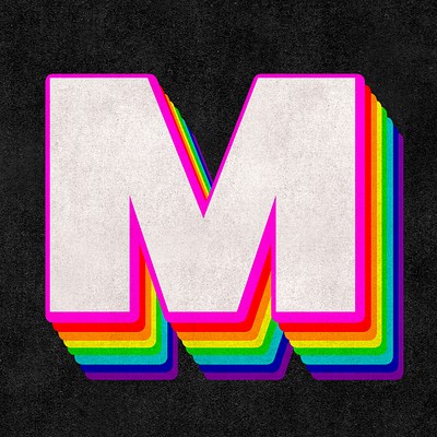 Png letter m rainbow typography | Premium PNG Sticker - rawpixel