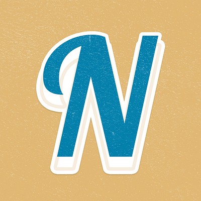 Png letter N bold retro | Premium PNG Sticker - rawpixel