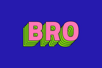Bro png retro layered typography | Premium PNG Sticker - rawpixel