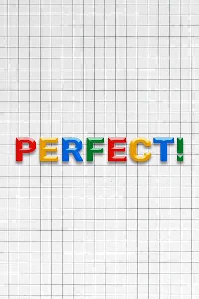 Colorful perfect! word bevel text | Free Photo - rawpixel