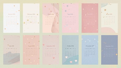 Calendar 2021 editable template vector | Vector - rawpixel