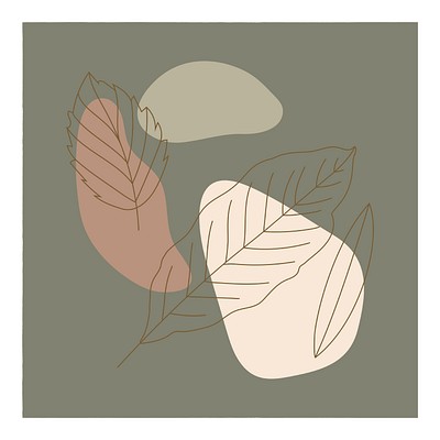 Leaves poster, minimal hand drawn | Premium Photo - rawpixel