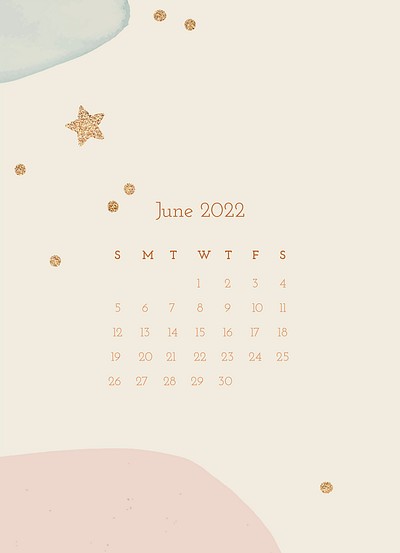 Aesthetic 2022 June calendar template, | Free Vector Template - rawpixel